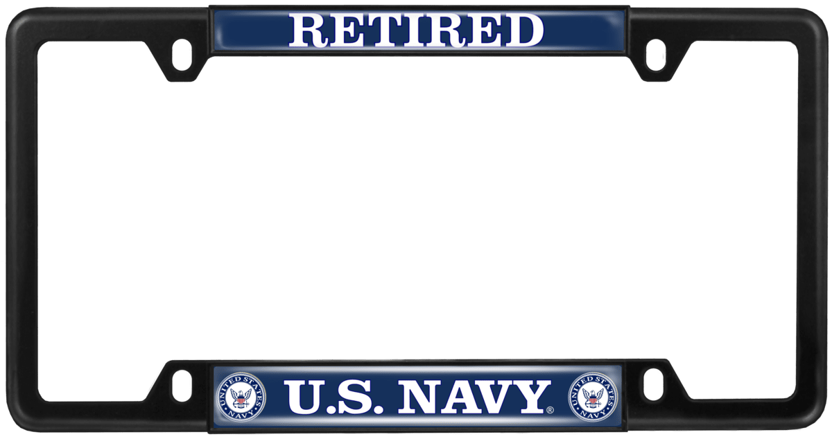 U.S. Navy Retired - Patriotic Car Metal License Plate Frame (WB) - Best ...