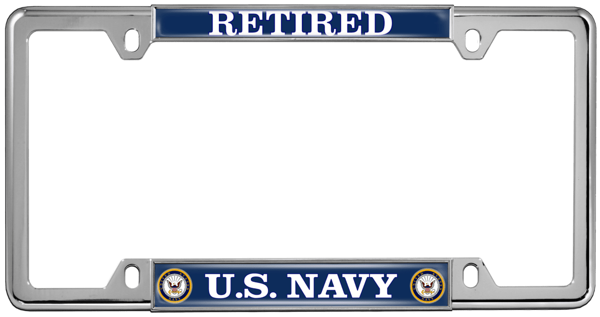 U.S. Navy Retired - Patriotic Car Metal License Plate Frame - Best ...