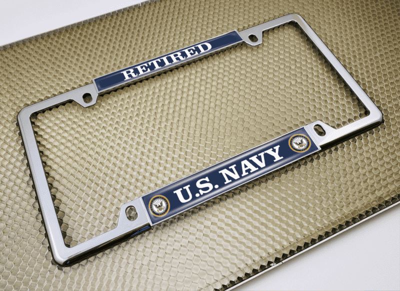 U.S. Navy Retired - Patriotic Car Metal License Plate Frame - Best ...