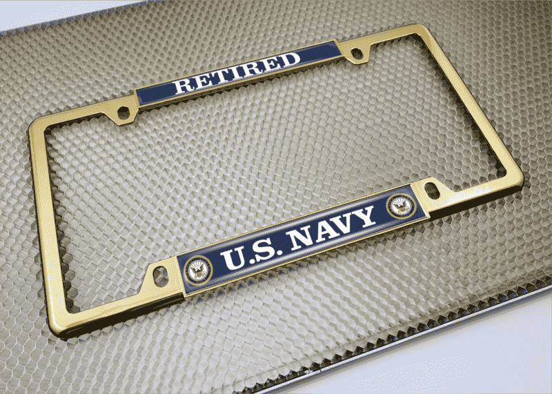 U.S. Navy Retired - Patriotic Car Metal License Plate Frame - Best ...