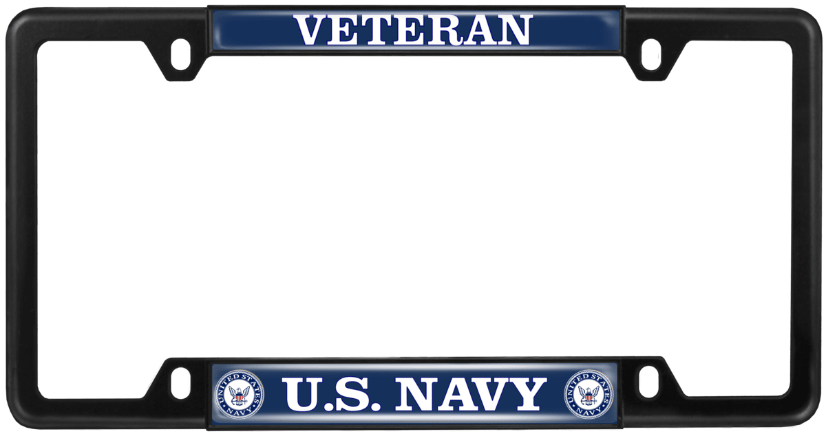 U.S. Navy Veteran Patriotic Car Metal License Plate Frame (WB) - Best ...