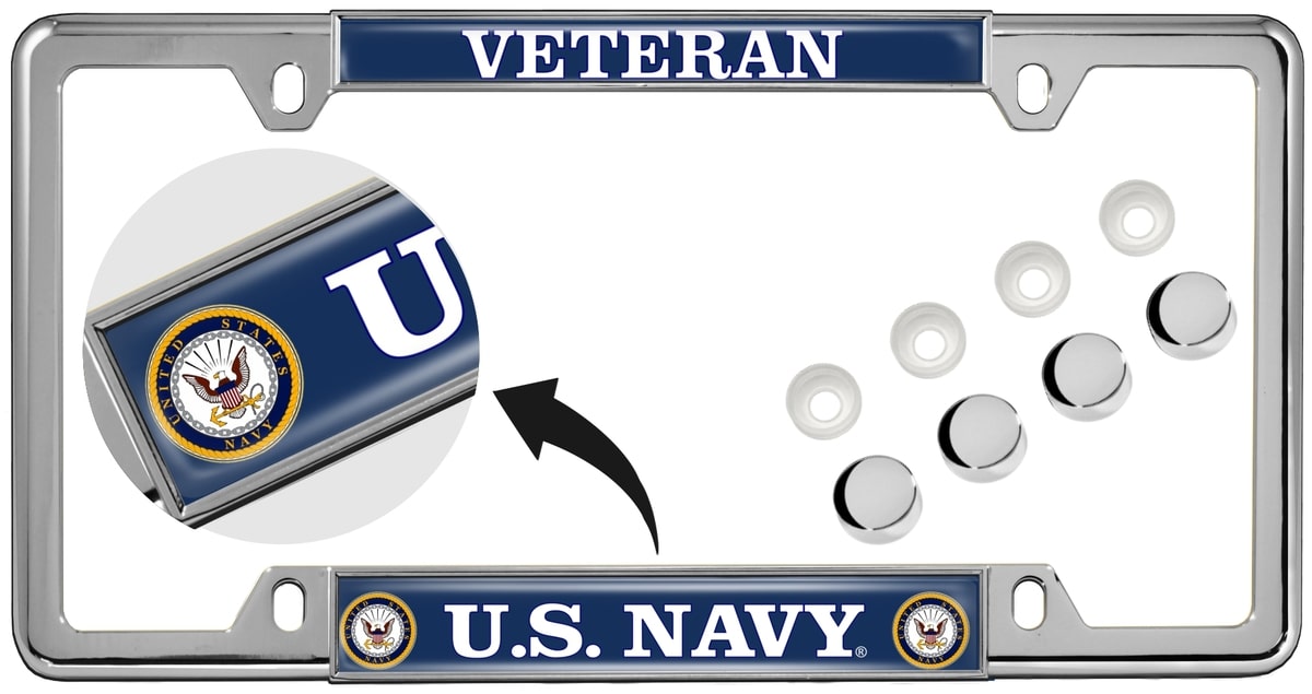 U.S. Navy Veteran Patriotic Car Metal License Plate Frame - Best ...