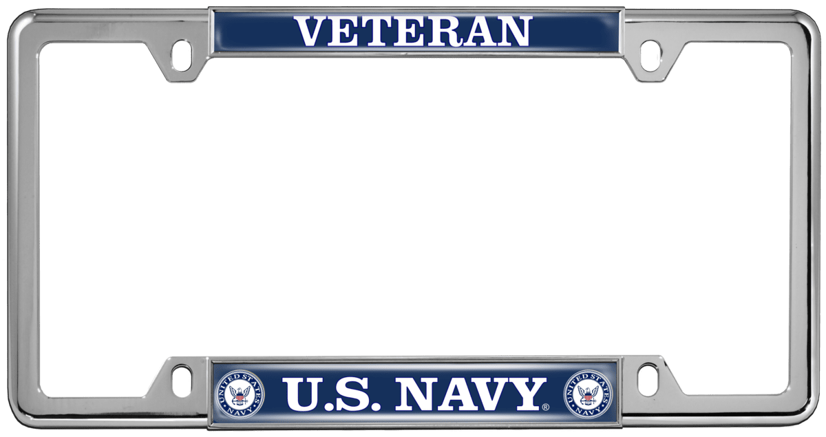 U.S. Navy Veteran Patriotic Car Metal License Plate Frame (WB) - Best ...