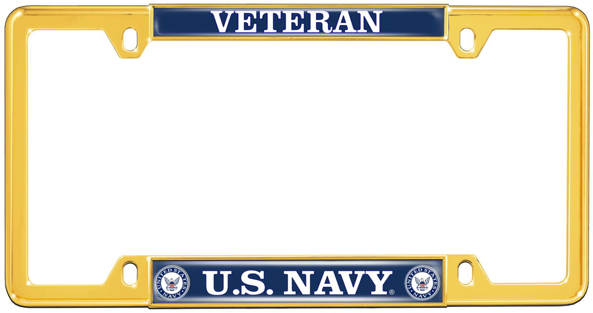 U.S. Navy Veteran Patriotic Car Metal License Plate Frame (WB) - Best ...