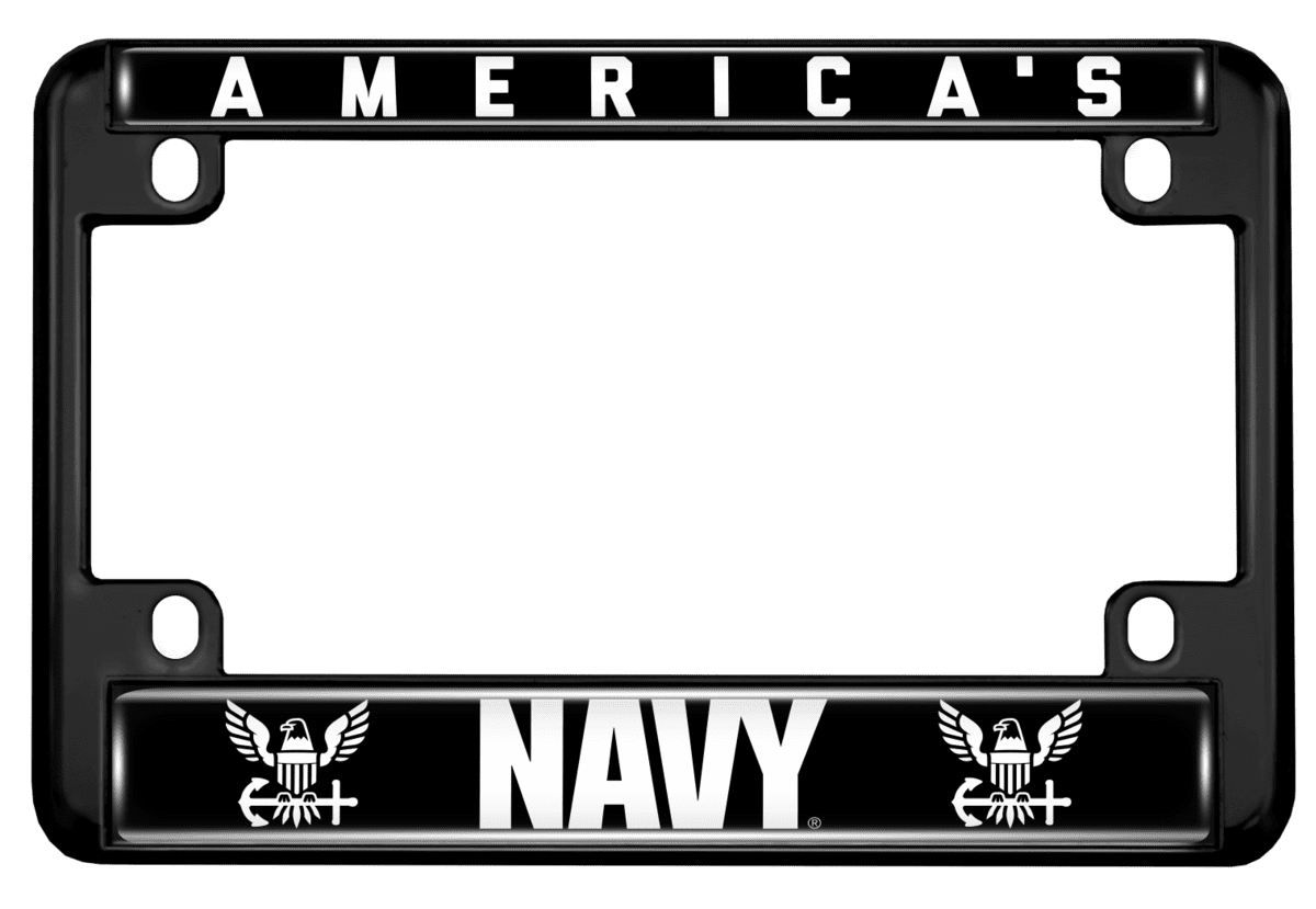 America's Navy Patriotic Motorcycle License Plate Frame (bw) - Best ...