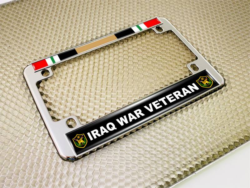 Iraq War Veteran Patriotic Motorcycle License Plate Frame - Best ...