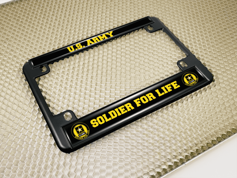 U.S. Army Soldier for Life Patriotic Motorcycle License Plate Frame ...