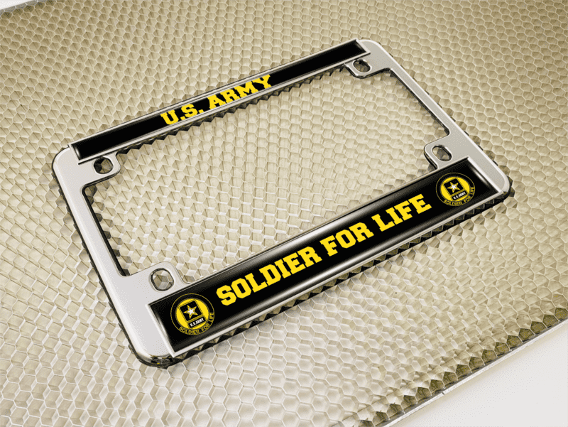 U.S. Army Soldier for Life Patriotic Motorcycle License Plate Frame ...